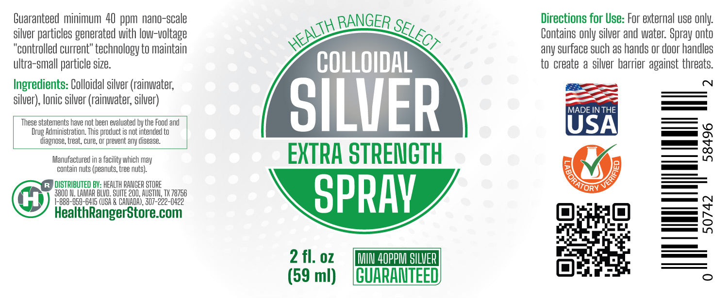 Colloidal Silver Extra Strength Spray 2 fl oz (59 ml) - 40ppm ...